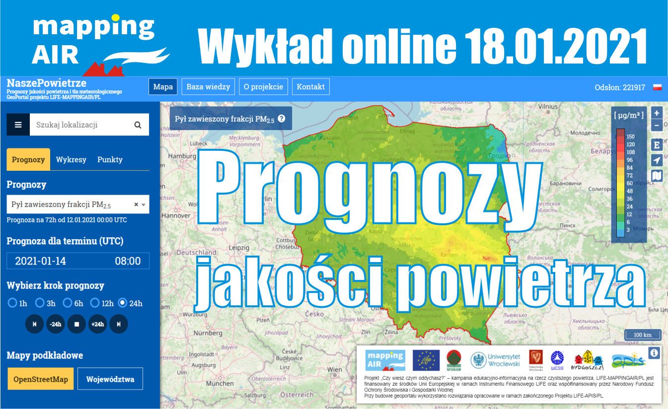 Prognozy jakości powietrza. Wykład online 18.01 na Facebooku - LIFE ...